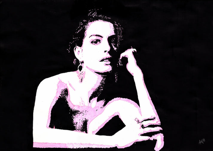 Original Painting of Anne Hathaway (unframed) – Jonathan Ash Art